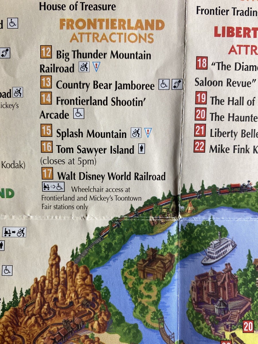 Mapa Da Disneylandia 1998 Disney Ephemera: 1986 Disneyland Souvenir