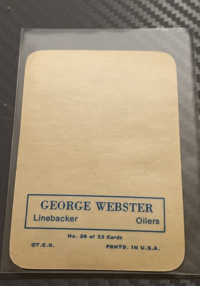 1970 Topps Super Glossy George Webster #26 Houston Oilers | eBay