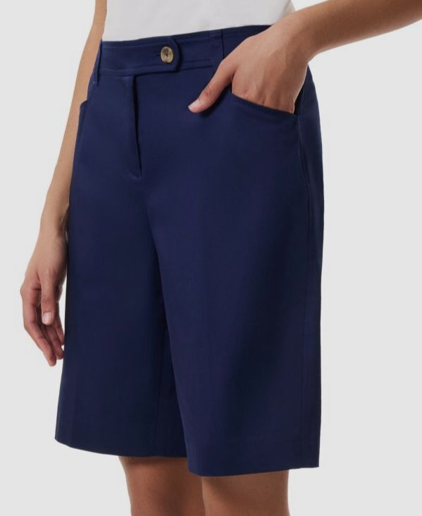 Jones New York Women's Blue Mid Rise Fly Front Duke Shorts Petite Size ...