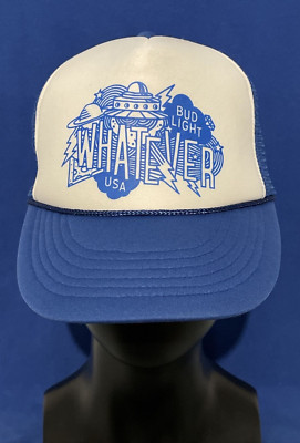 Bud Light WHATEVER USA Trucker Style Mesh Snapback Adjustable Hat Cap ...