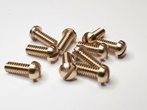 3/16" Whitworth BSW x 1/2" Brass Round Head Screws (Qty 10) UK ...