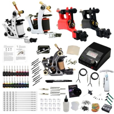 Inkstar Tattoo Kit 5 Machine Coil Rotary Gun Ace Set Power Supply 20 ...