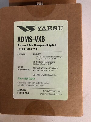 YAESU ADMS-VX6-USB SOFTWARE & CABLE FOR VX-6/USB | eBay