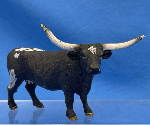 Schleich Texas Longhorn Cow-Black & White Resin Figurine D-73527 - FREE ...