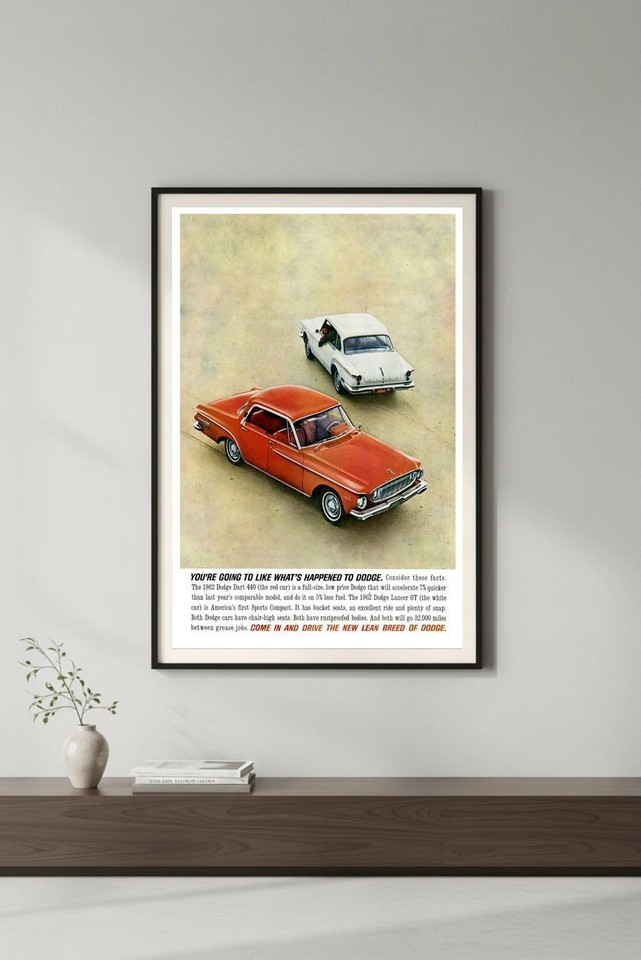 1962 Dodge Dart & Lancer GT 🚗 Vintage Ad Poster - Mid-century 24x36” | eBay
