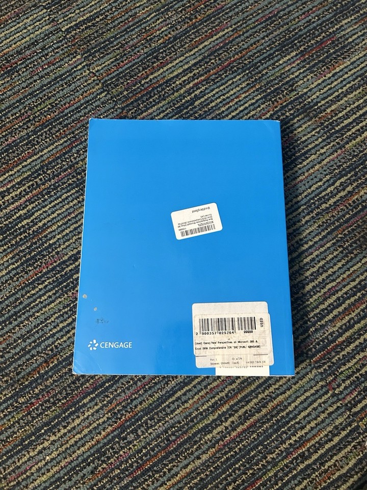 Cengage Excel 2019 Microsoft Office 365 Patrick Carey Like New Lightly ...