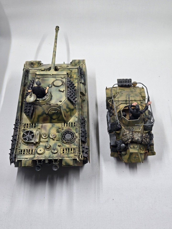 1/35 Built Panther Ausf. G + Sd.Kfz. 222 Scout Car WWII German Bundle ...