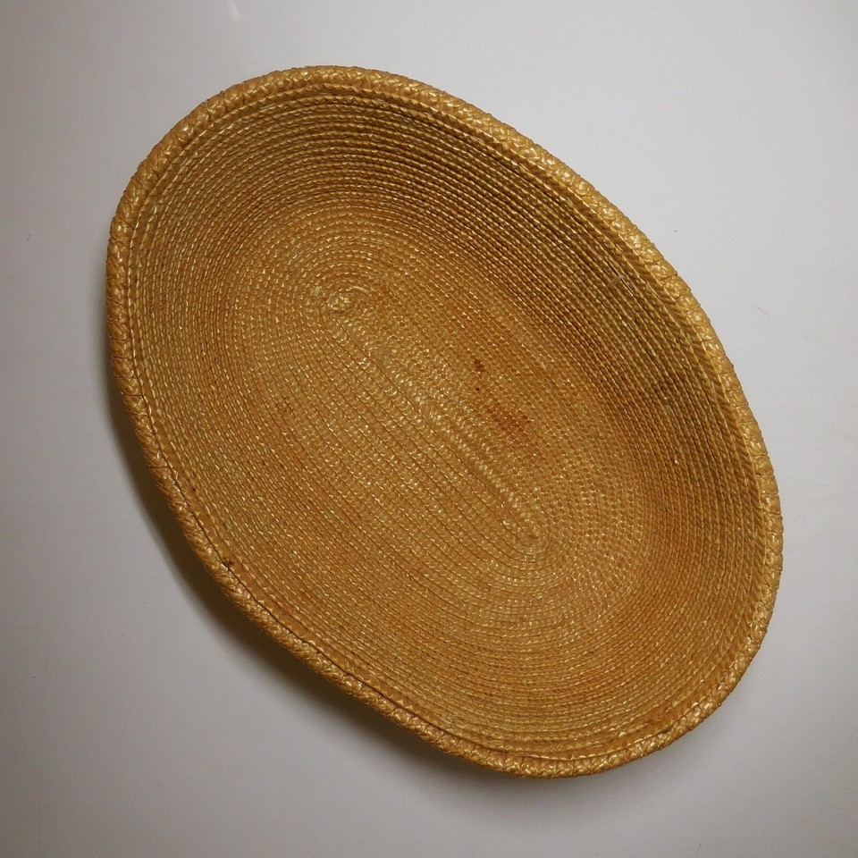 Basket bread empty-pocket vintage yellow straw design decor table N8450 ...