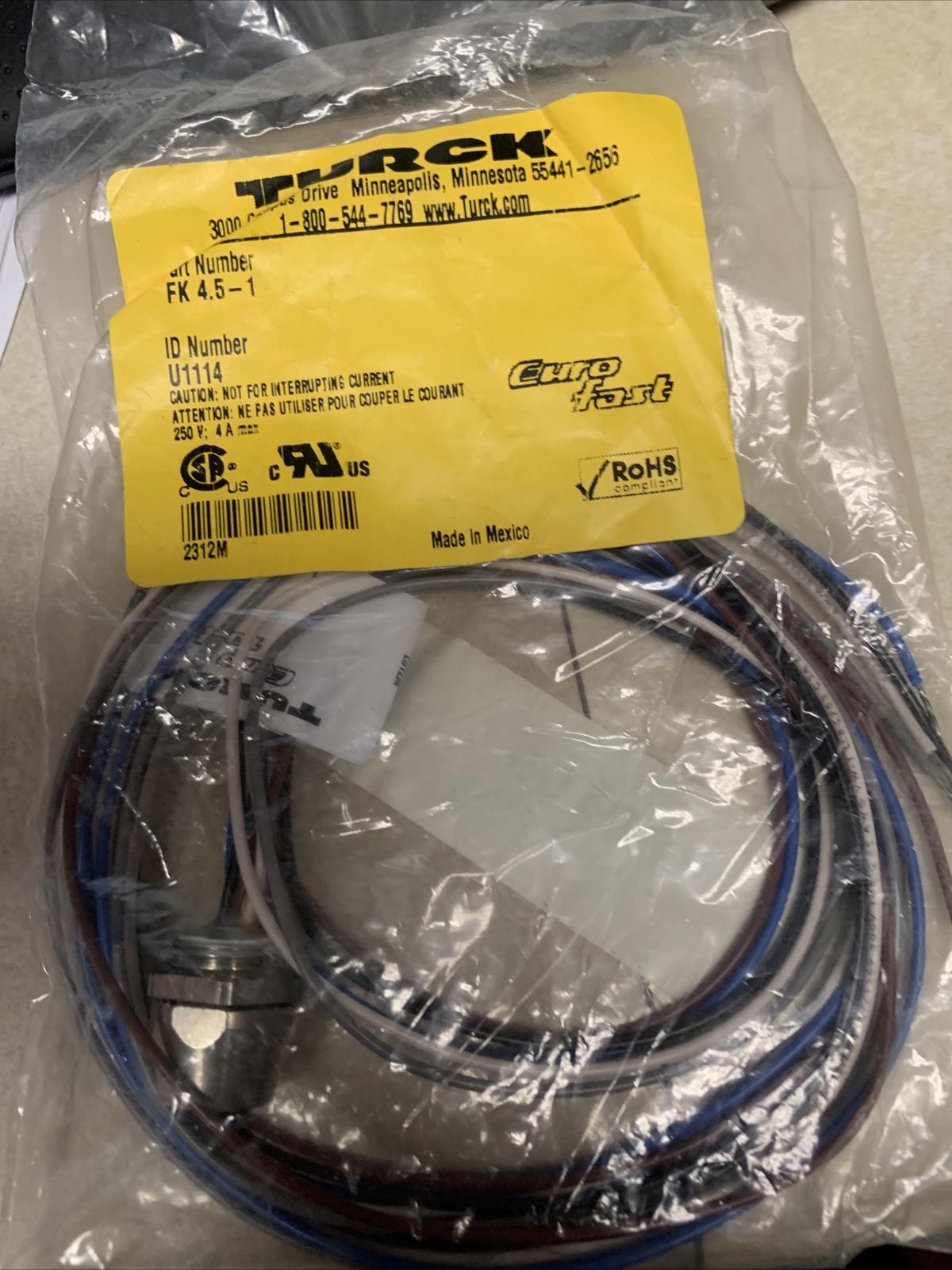 New Turck Connector FK 4.5-1 U1114 | eBay