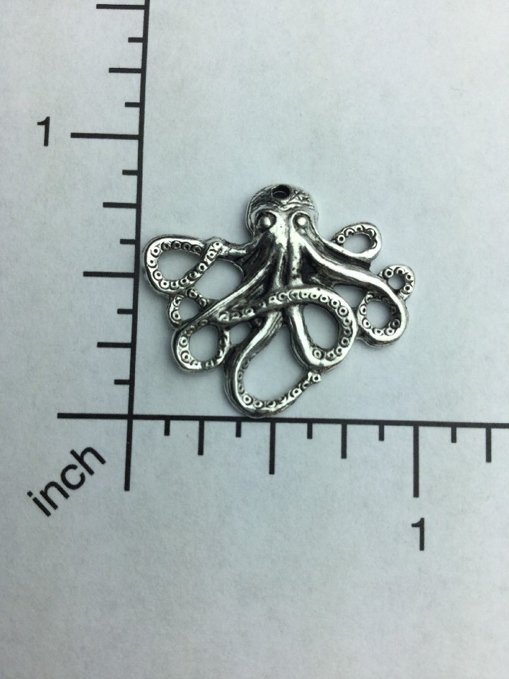 05864 - 4 Pc Small Octopus W/Hole Jewelry Pewter/Casting Silver ...