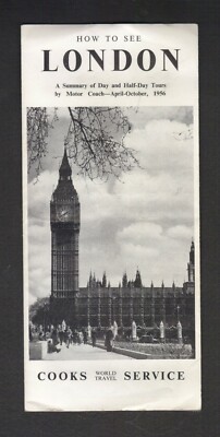 1956 How To See LONDON Cooks World Travel Service Tour Guide Tourism | eBay