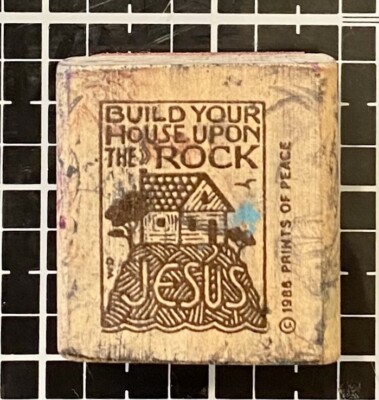 VINTAGE BUILD YOUR HOUSE UPON ROCK JESUS bible christian god prayer ...