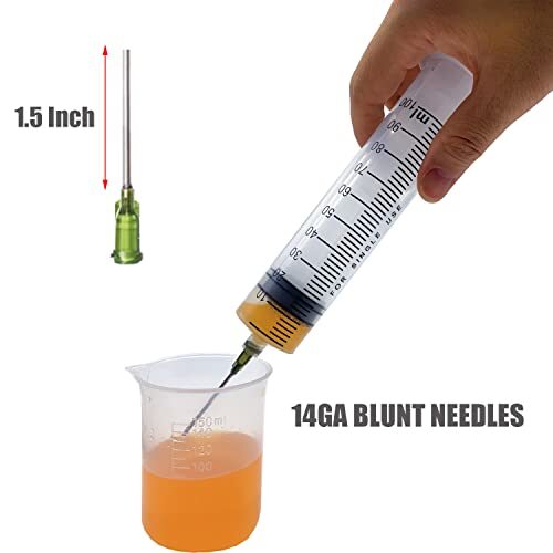 3 Pack 100Ml/Cc Large Plastic Syringe with Cap, 3Pcs 3.2Ft Handy ...