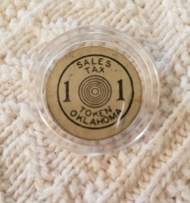 Sales Tax Token Oklahoma paper Sales For Old Age Assistance 1 Token | eBay