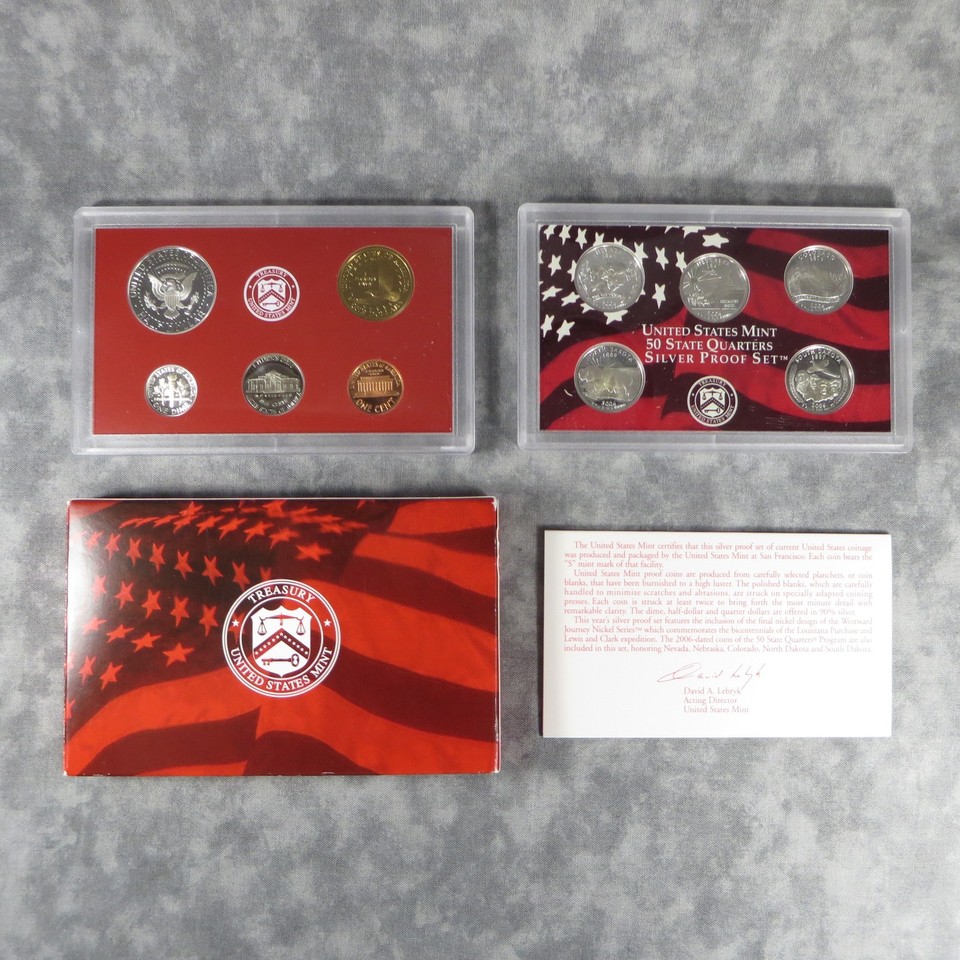 2006 SILVER PROOF SET in Red Box w/ COA (10 Coins, Choice BU) | eBay