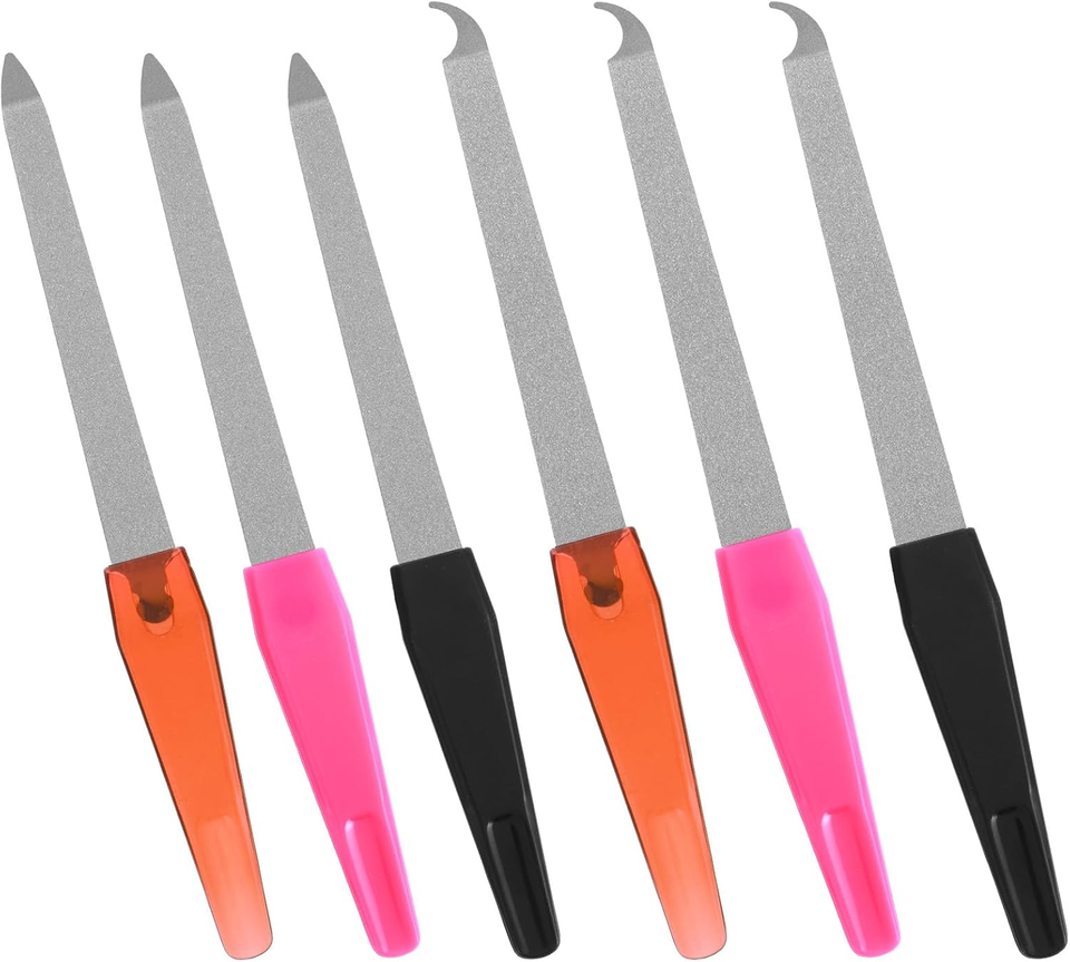 6 PCS Diamond Deb Nail File Metal Nail File with Sharp Pointed Tip ...