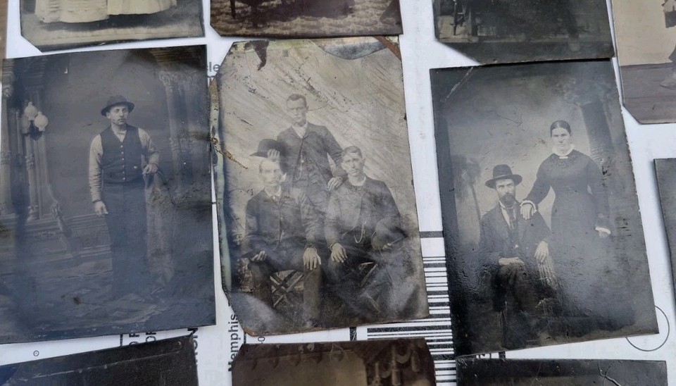 Lot Of 22 Tin Type Photographs Variety Of Photos Several Families Or ...