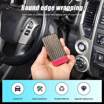 Dry Carbon Red Steel Car Remote Key Fob Case Cover For Nissan Titan ...