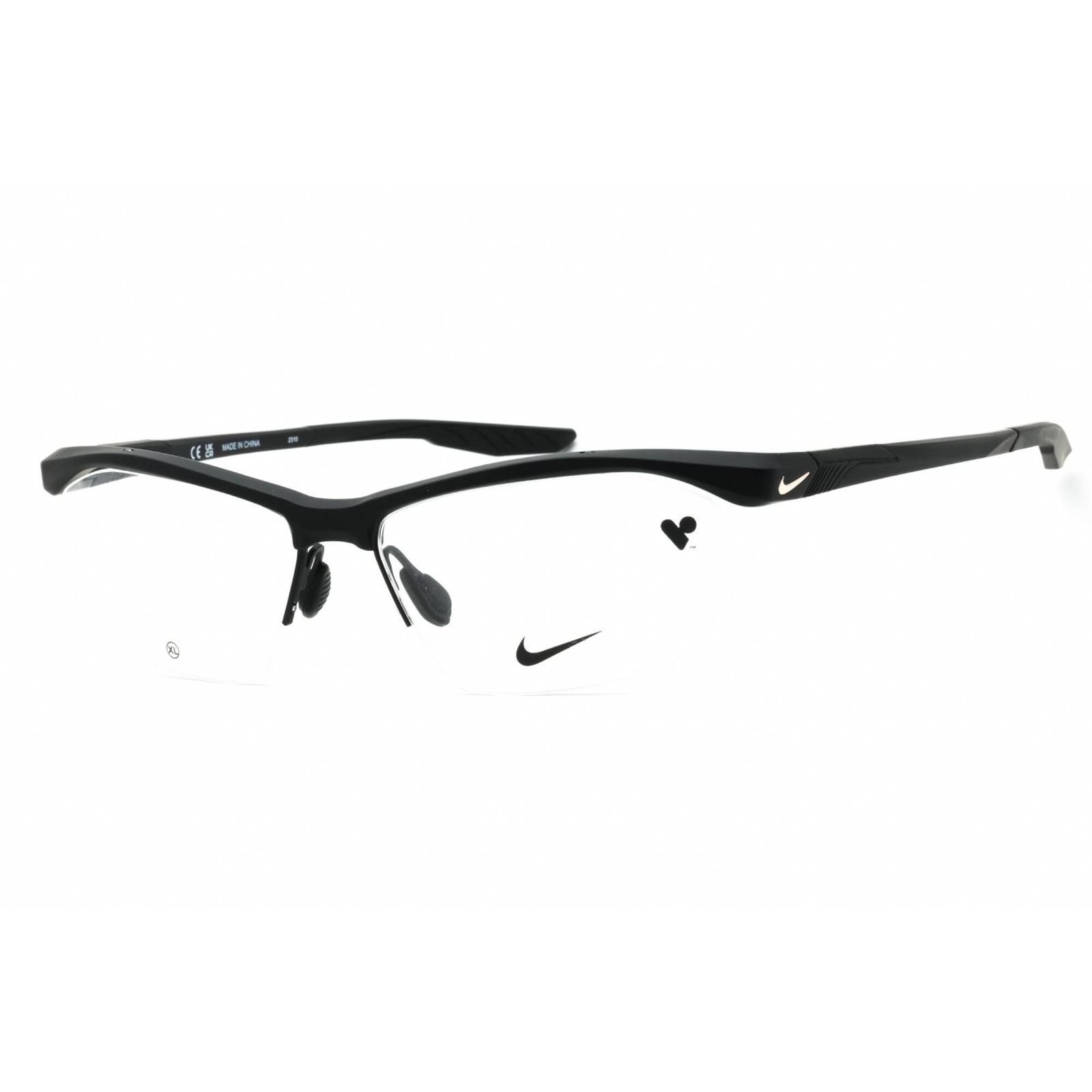 Nike Men's Eyeglasses Matte Black Cat Eye Half Rim Frame NIKE 7401 001 ...