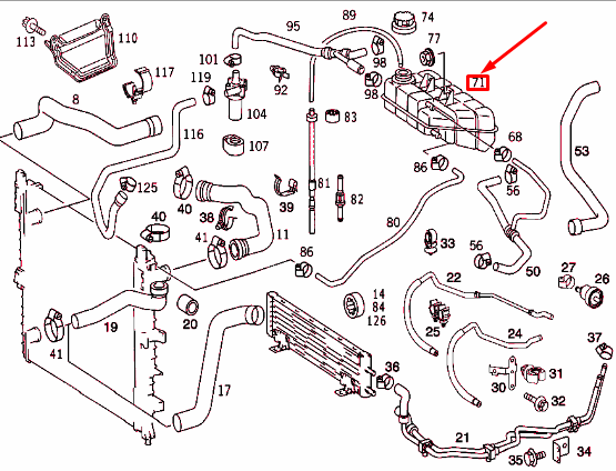 MERCEDES Ml W163 Coolant Reservoir Expansion Tank Bottle A1635000349 ...