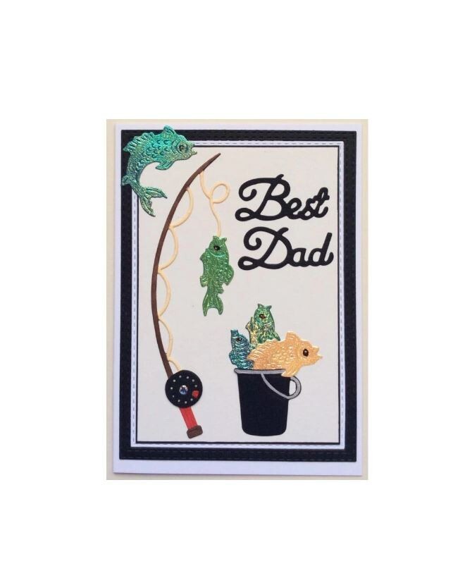 Metal Cutting Die: Fishing Rod Bucket Cutting Dies DIY Scrapbooking ...