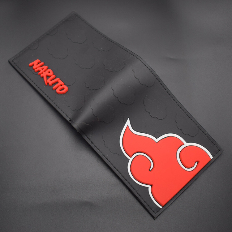 Anime Naruto Akatsuki Men's Wallet Bifold Silicone Cloud Purse Cosplay ...