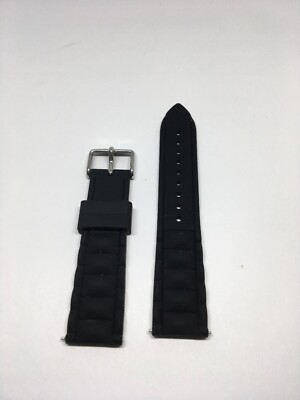 Authentic Fossil Watch Full Band 2piece Strap Rubber Pins Black V356 | eBay