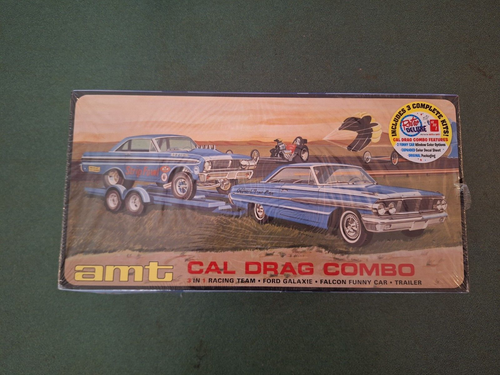 AMT 1223 CAL DRAG COMBO, 64 FORD GALAXIE, TRAILER, AND 65 FALCON FUNNY ...