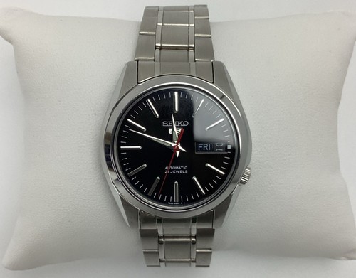 SEIKO 5 SNKL45 Men's Automatic Day-Date Black Dial Stainless Steel ...