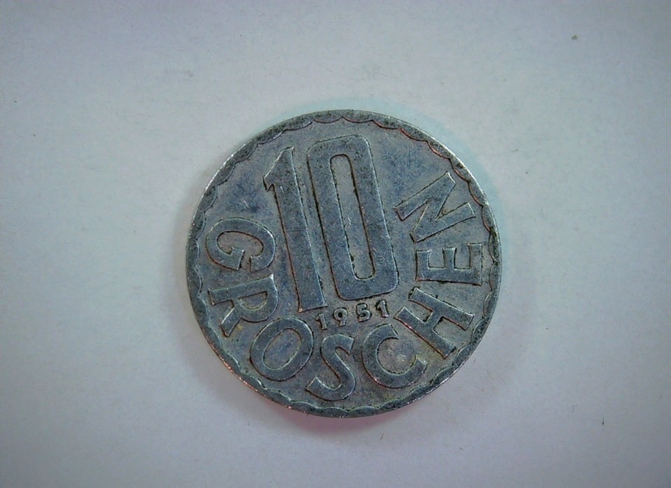 Austria 1951 10 Groschen Second Republic eagle (Groschen series) Coin ...