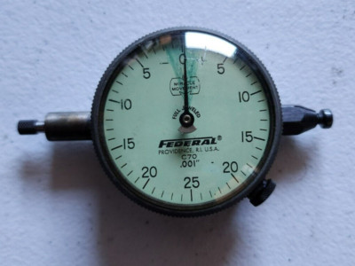 Vintage Federal C7O Full Jeweled Dial Indicator Gage 0.001" Graduation ...