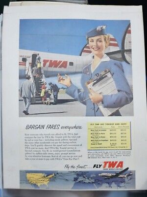 TWA Trans World Airlines Advertisement, Nat'l Geographic Magazine ...