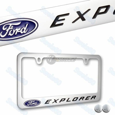 FORD EXPLORER Chrome Plated Brass License Plate Frame with Chrome Caps ...
