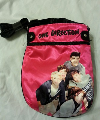One Direction Girls Purse Cross Body Tote Bag Handbag Black Hot Pink 1D ...