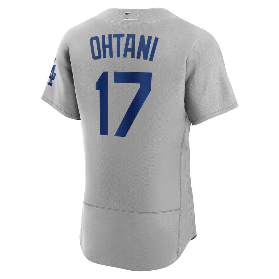 Men's #17 Shohei Ohtani Gray 2024 World Series Jersey Cool Base ...