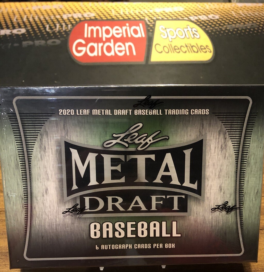 2020 LEAF METAL DRAFT BASEBALL HOBBY BOX FACTORY SEALED 6 AUTO PER BOX ...