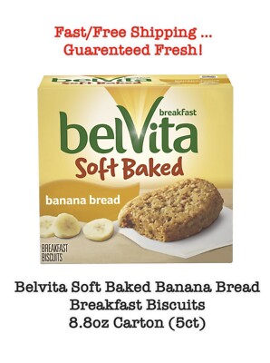 Belvita Soft Baked Banana Bread Breakfast Biscuits, 1.76 oz, 5 count ...