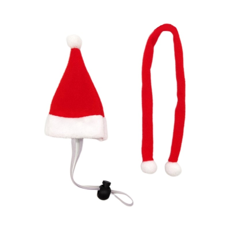 Dog Cat Christmas Hat Scarf Cosplay Costume Gift Winter Hat Pet Bib ...