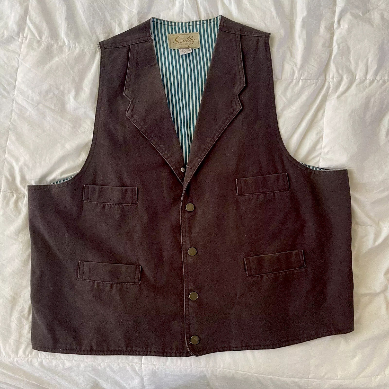 Scully Work Vest Mens XXL Brown Durable Cotton Canvas… - Gem