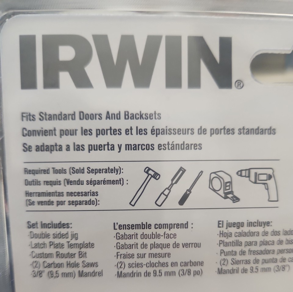 Irwin Door Lock Installation Kit 3111001 – Wood Door Hole Saw Jig – NEW ...