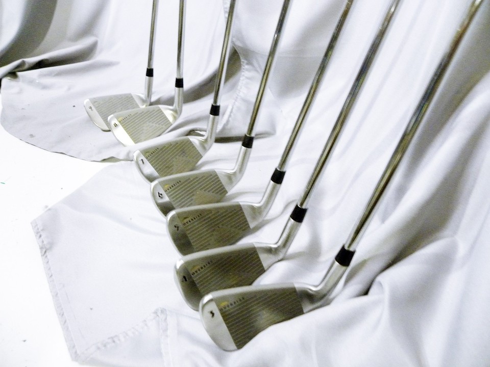 Men’s Spalding Golf Set Complete Irons Driver Woods 6 Way Cart Bag 11 ...