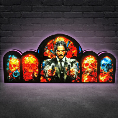 John Wick Pinball Topper 3D Printed LED Light Box Game Room Decor | eBay