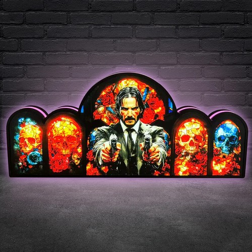 John Wick Pinball Topper 3D Printed LED Light Box Game Room Decor | eBay