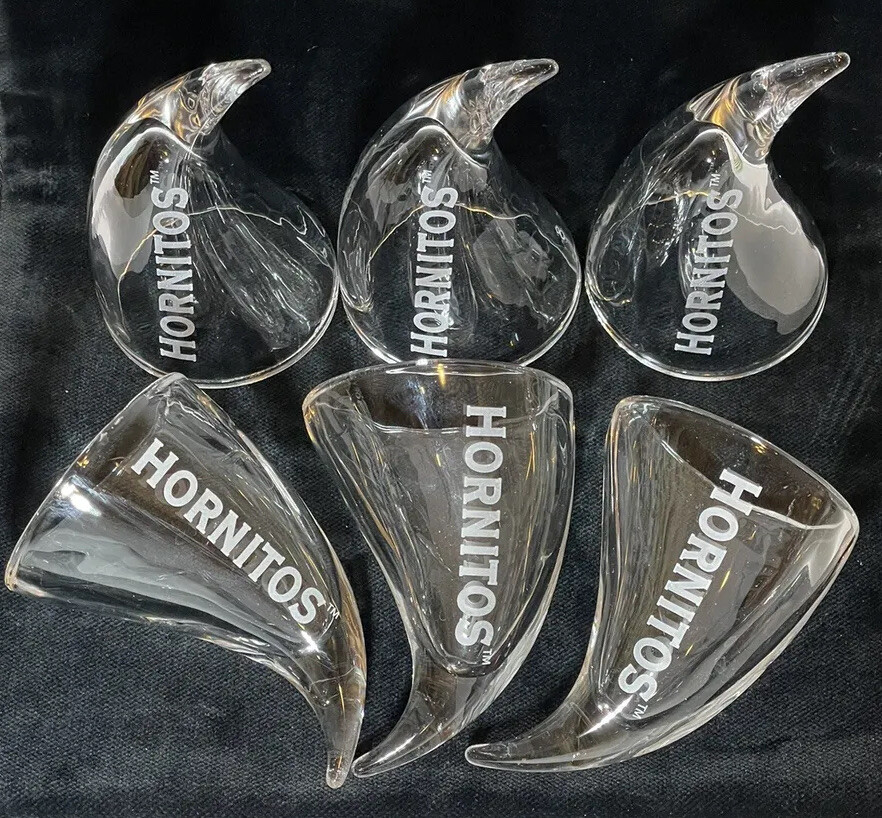 HORNITOS HORNS UP Agave Tequila Shot Glasses (Lot of 6) Devil Horn ...