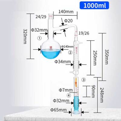 Liquid Distillation Glassware Set 500ml 1000ml Flask Condenser ...