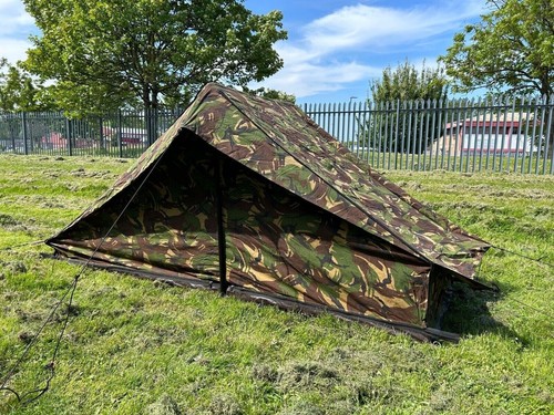 Dutch Army 2-Man Modular Tent Woodland Camo Canvas Bushcraft Shelter ...
