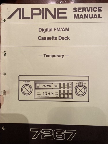 ALPINE 7267 7274 7282 7283 SERVICE MANUAL U PICK MODEL# | eBay