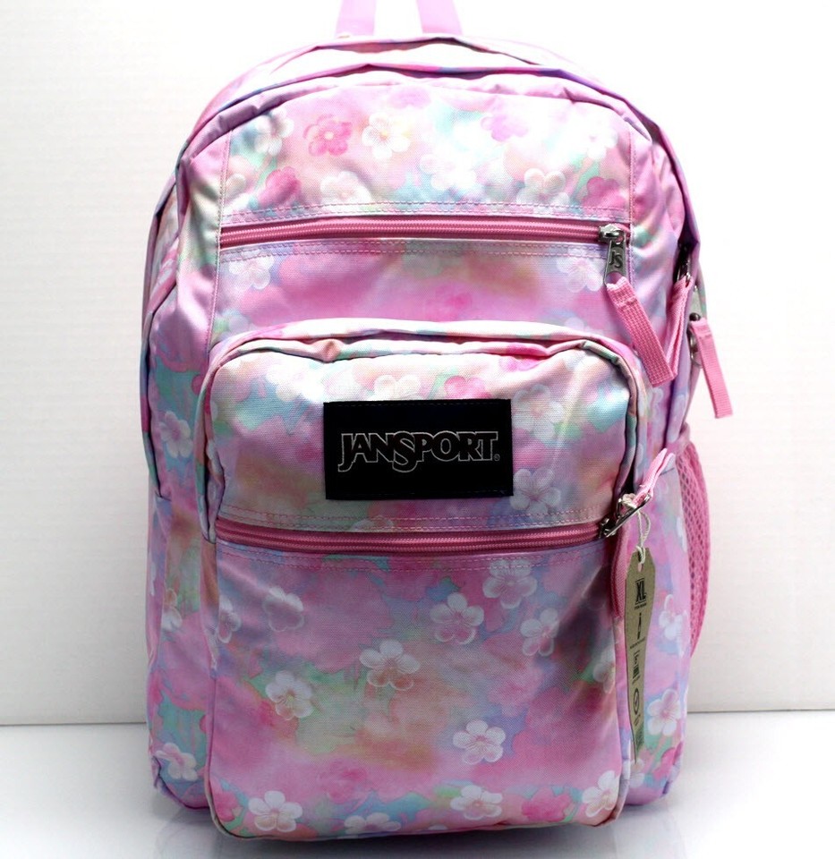 Jansport BIG STUDENT Laptop / Tablet Backpack 34L XL Cherry Blossom ...