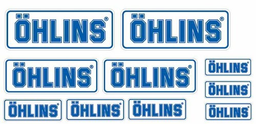 Kit Of 10 OHLINS TTX TTS Suspension Stickers White Blue | eBay