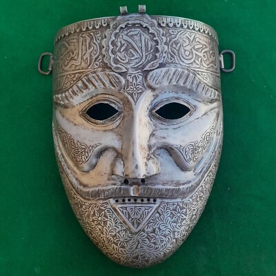 Vtg iron islamic anatolia ottoman turkish men war mask kulah khud ...